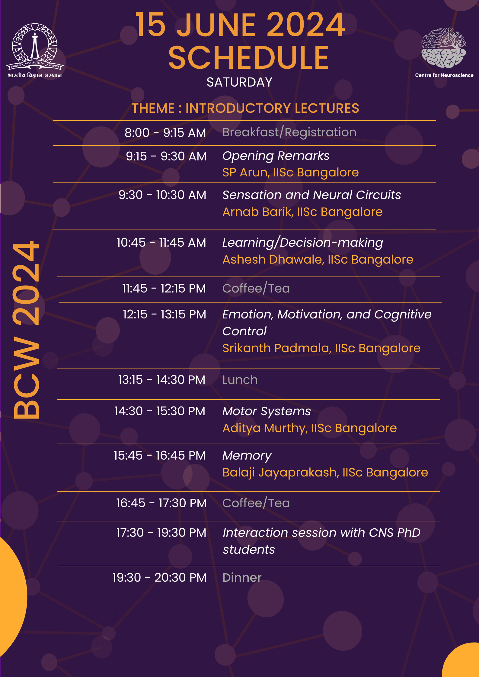 Centre for NeuroScience, Indian Institute of Science, Bangalore